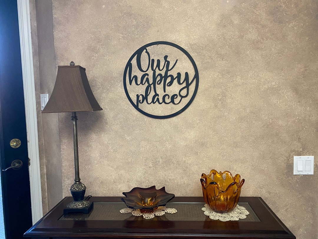 Our Happy Place Metal Sign / Entrance Sign / Welcome Sign / Home Decor ...