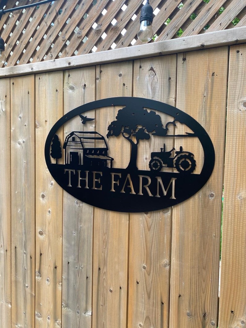 Custom Farm Metal Sign / Custom Tractor Sign / Personalized Farm Metal ...