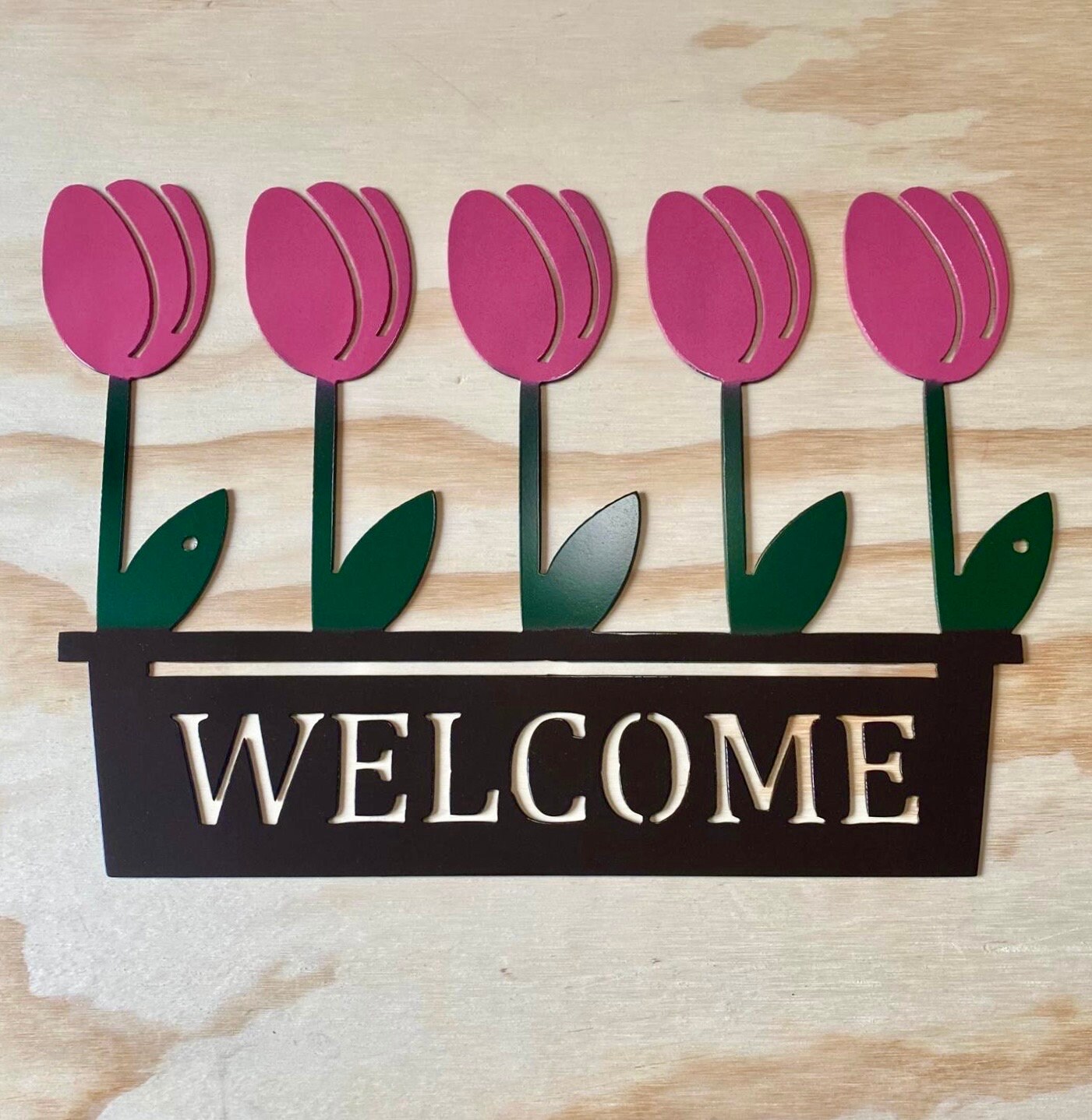Custom Tulip Metal Sign / Garden Sign With Name / Personalized Tulip ...