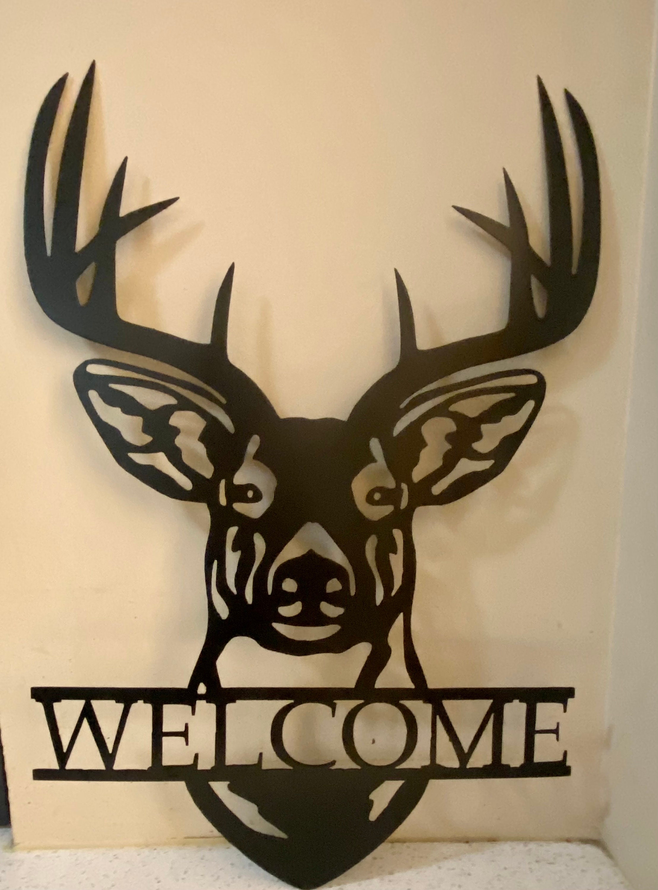 Custom Deer Metal Sign / Custom Cottage Sign/ Wall Deer Decor / Deer ...