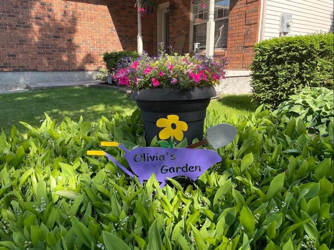 Personalized Garden Metal Wheelbarrow / Custom Garden Wheelbarrow ...