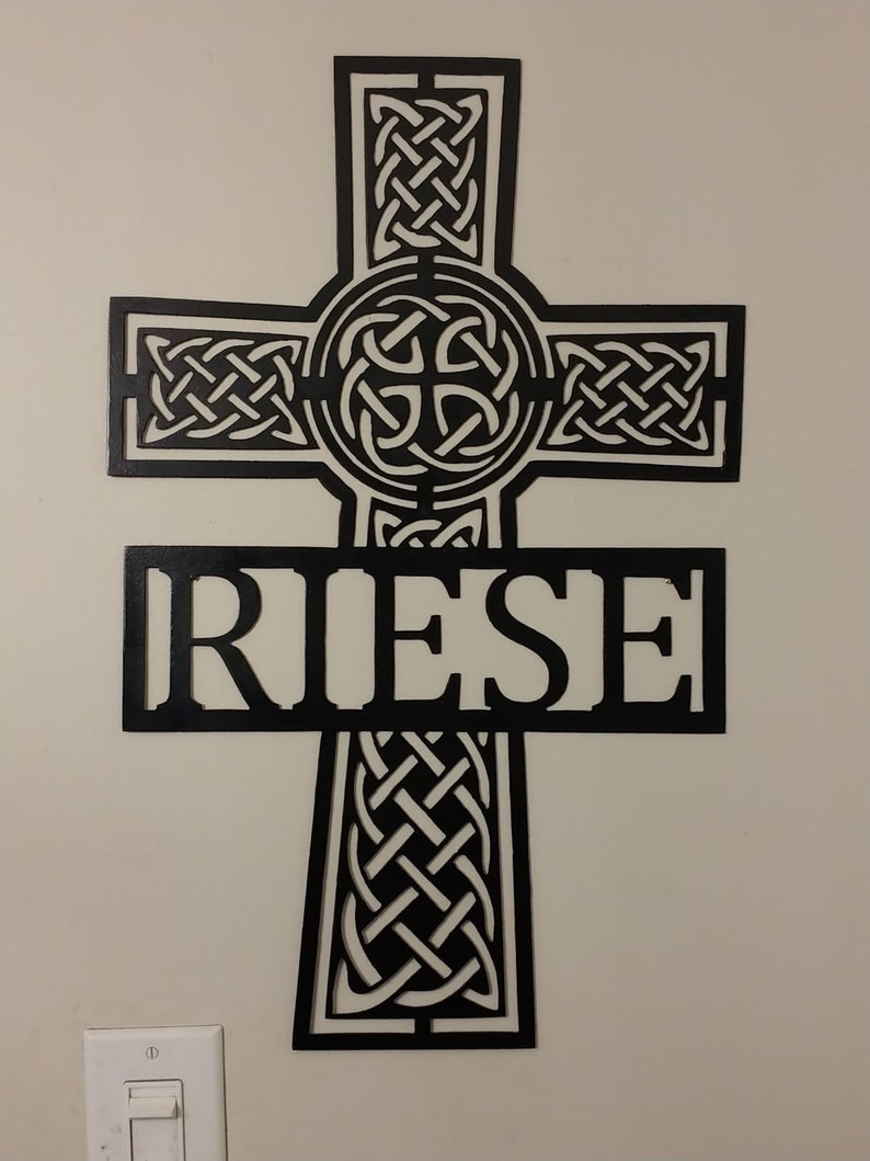 Large Metal Celtic Cross With Name / Custom Celtic Cross / Metal Celtic ...