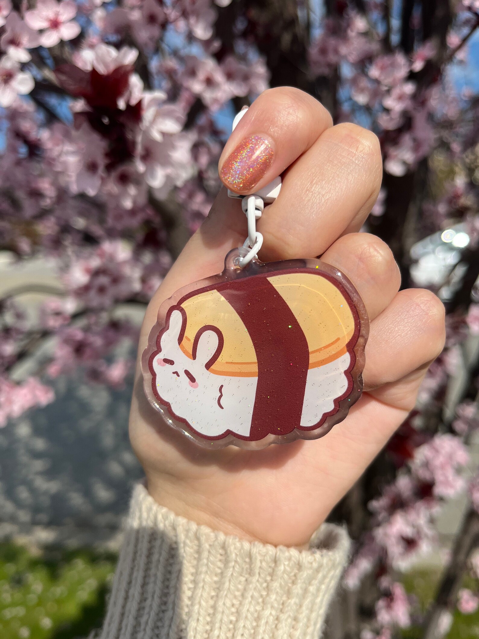 Cute Sushi Bunny Keychain & Sticker Bundle Cute Acrylic - Etsy
