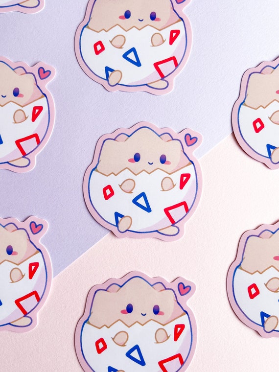 Round Baby Togepi Sticker Cute Anime Stickers Kawaii - Etsy