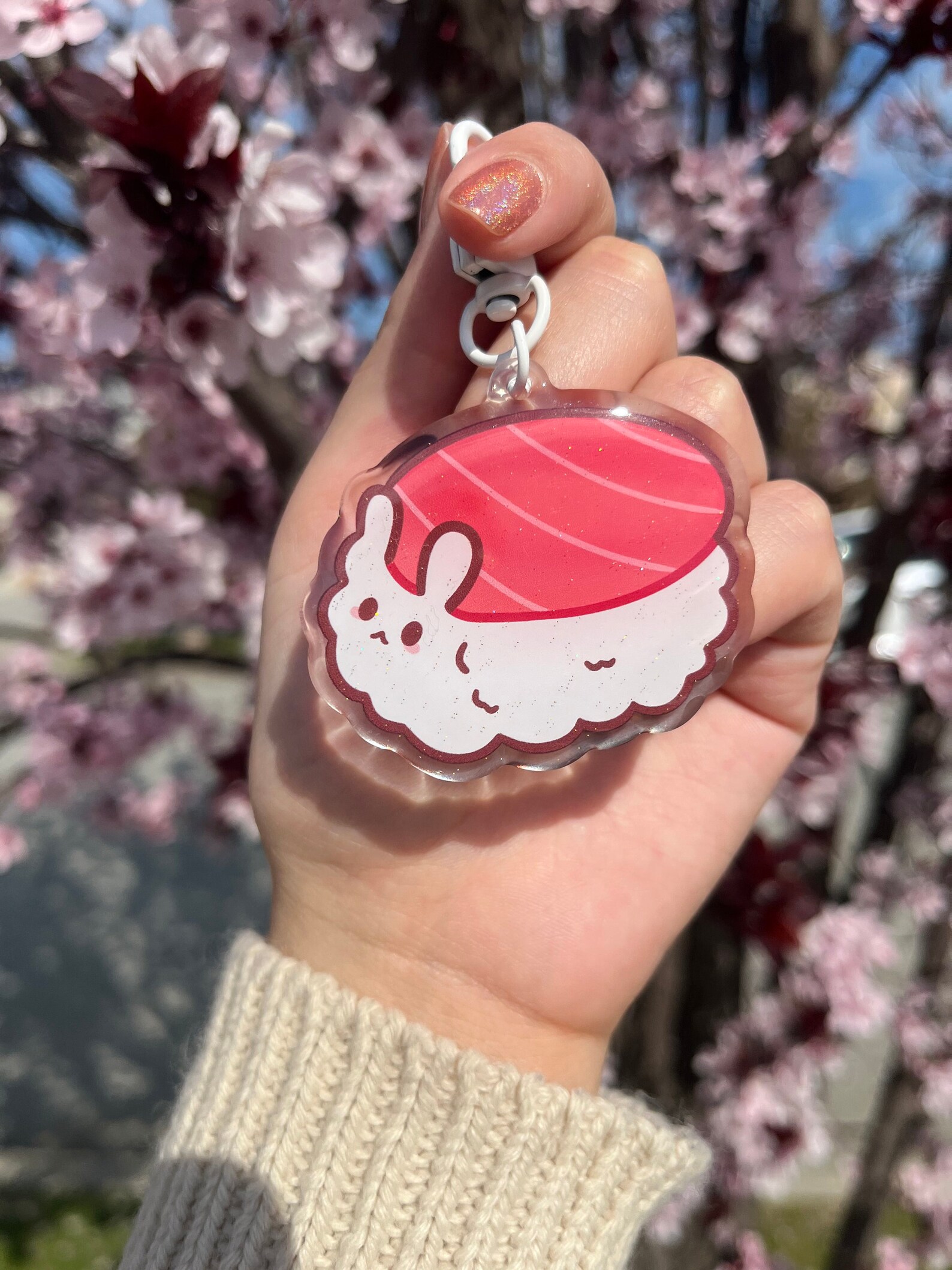 Cute Sushi Bunny Keychain & Sticker Bundle Cute Acrylic - Etsy