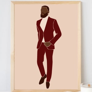Black Man Print, Boss Man, Successful Man Art, Black Man Art, Fashion ...
