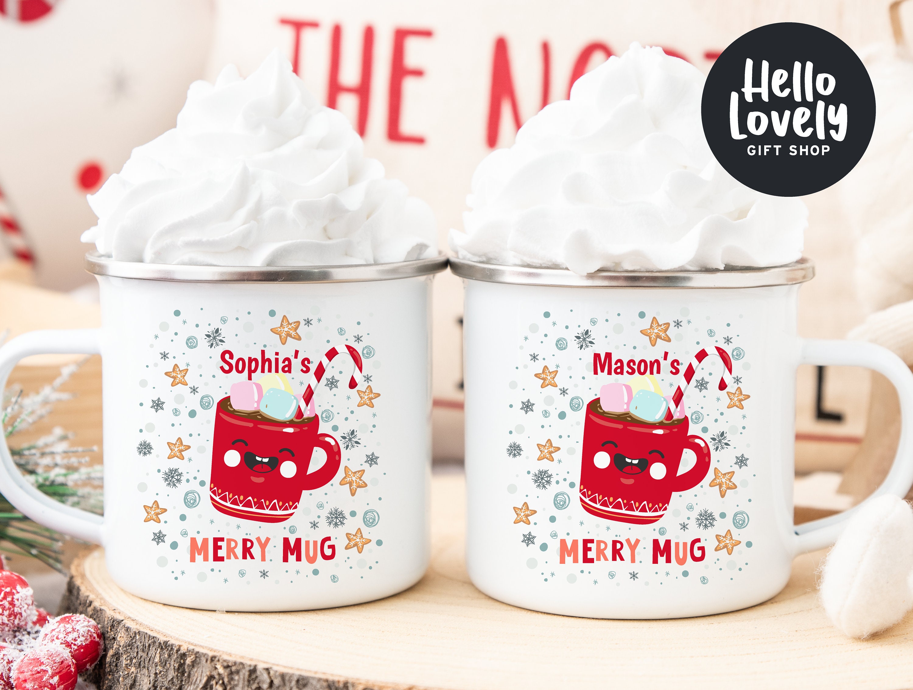 Personalized Kids Hot Cocoa Mug, Custom Kids Christmas Mug, Hot ...