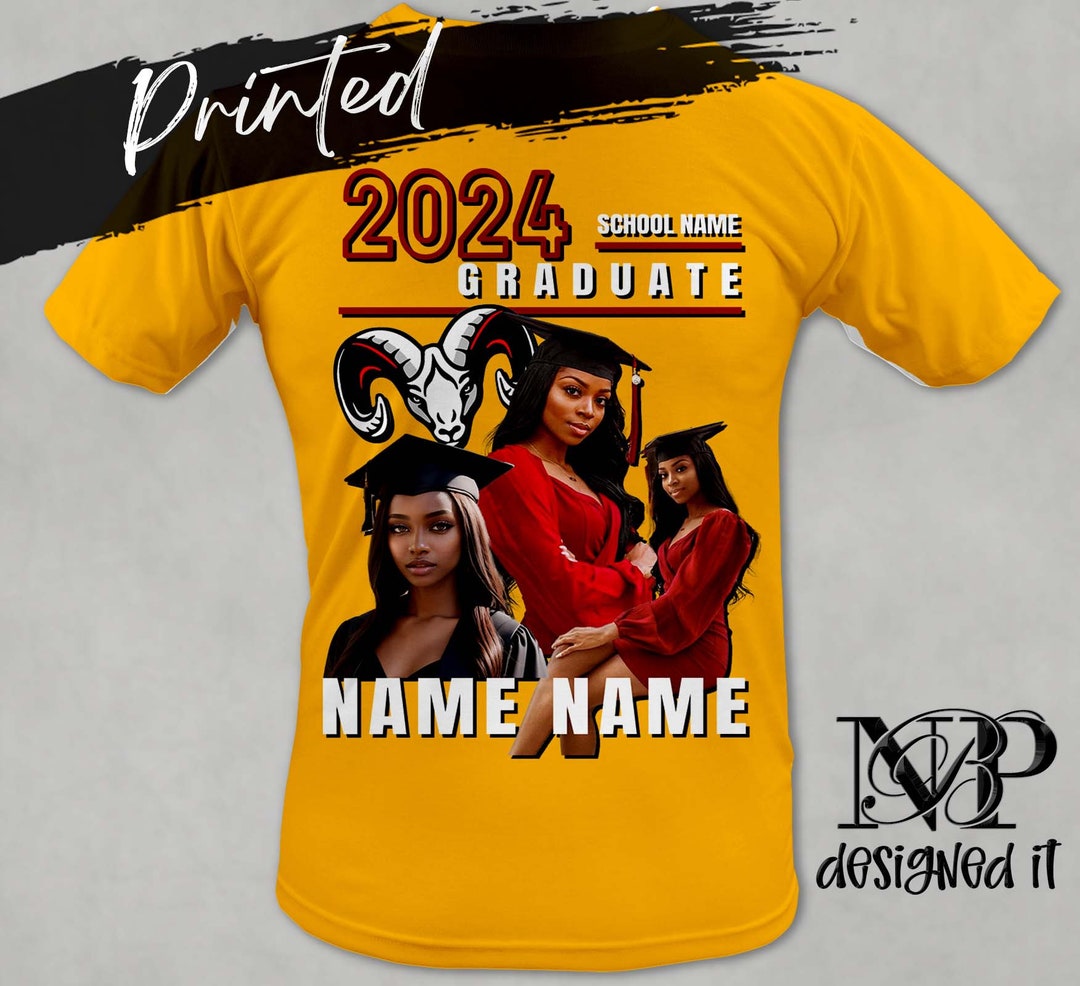 PRINTED & SHIPPED Custom 3d T-shirt 13x19 Design Red and Black Class of ...