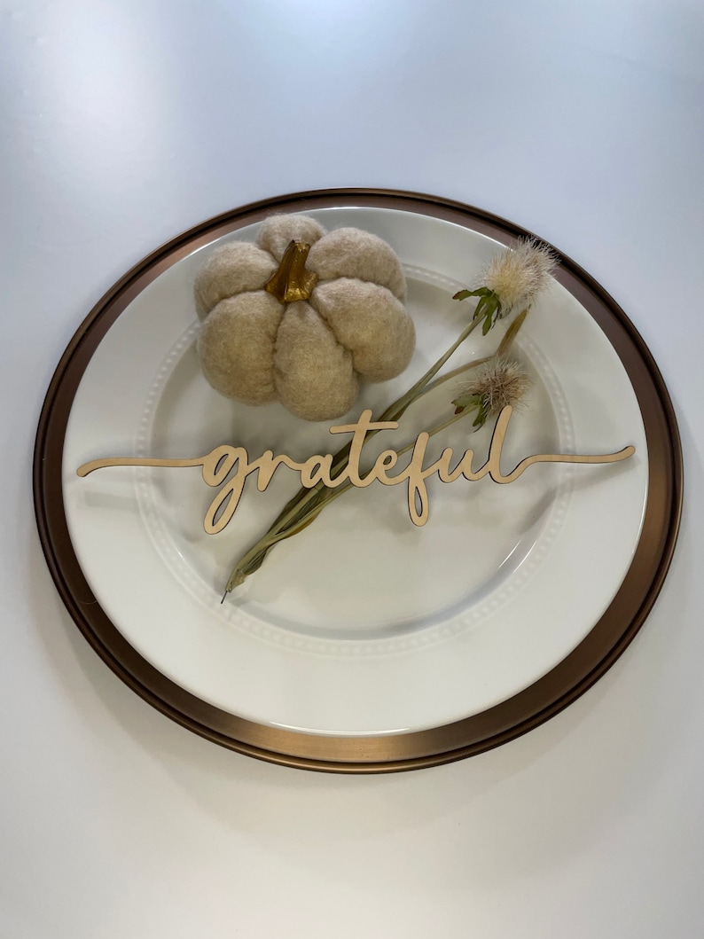 Thanksgiving Place Cards, Dining Table Decor, Words Signs,table Accent ...
