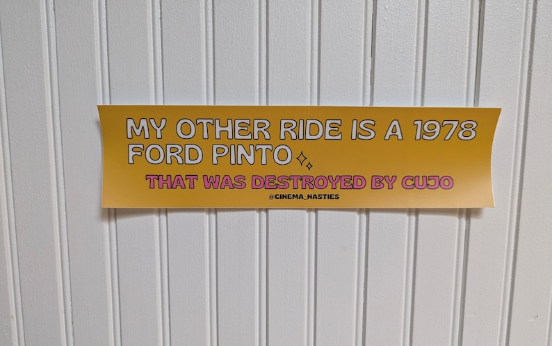 Cujo Ford Pinto Horror Bumper Sticker - Etsy