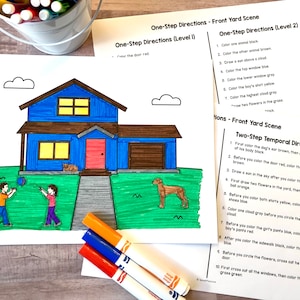 Following Directions Coloring Pages: Speech & Occupational Therapy ...