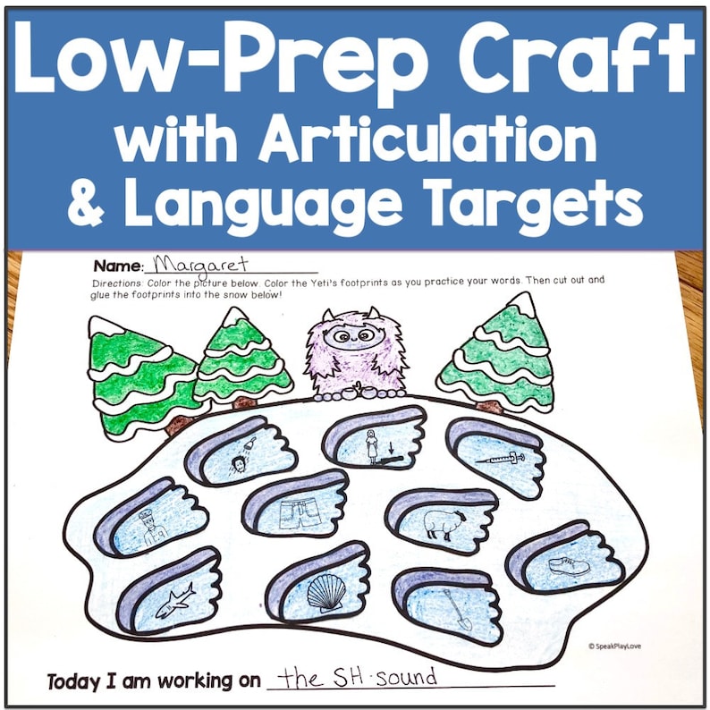 Printable Winter Speech Therapy Materials, Articulation Worksheets, Cut ...