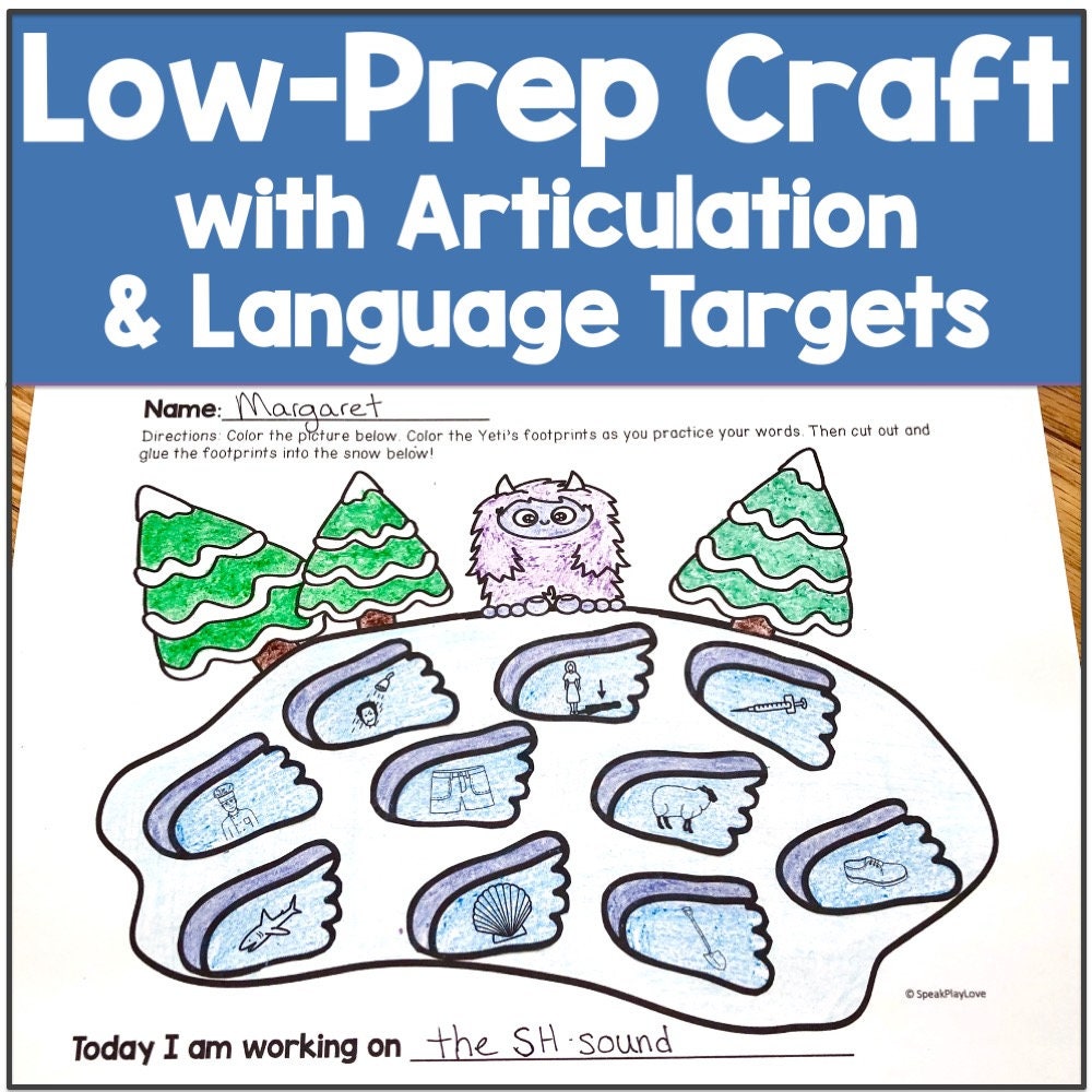 Printable Winter Speech Therapy Materials, Articulation Worksheets, Cut ...