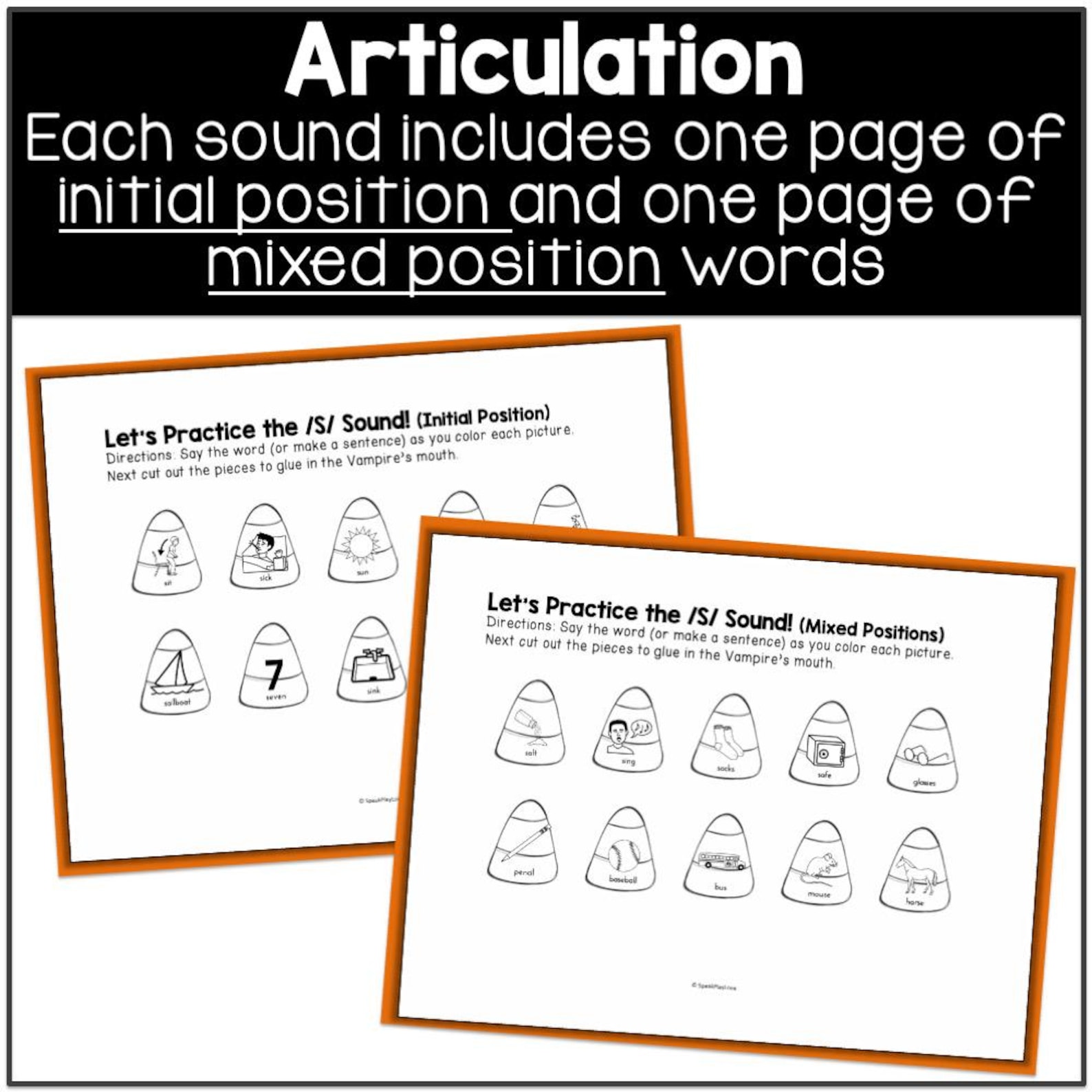 Halloween Speech Therapy Craft, Articulation Worksheets (digital ...