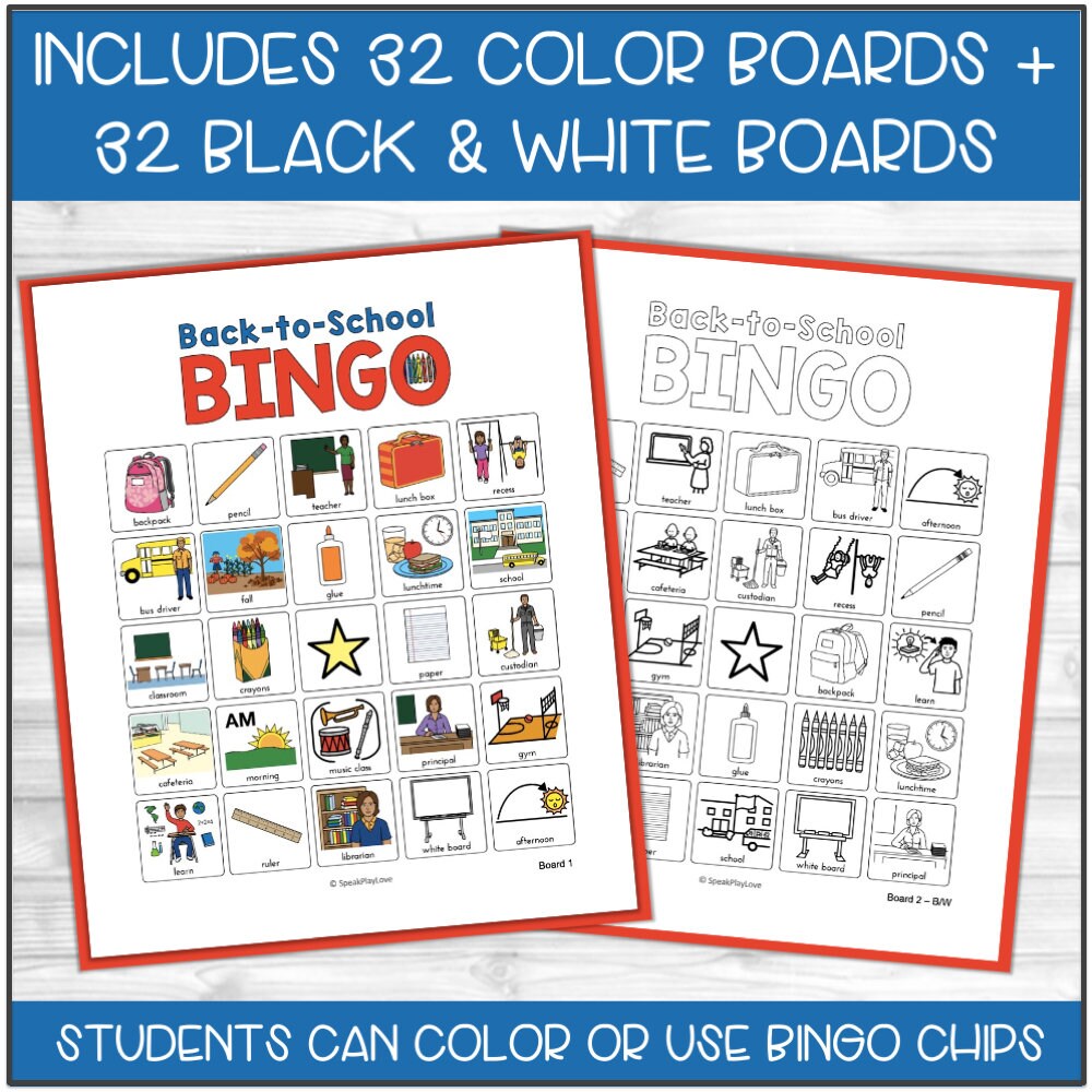 Printable Back-to-school Bingo Activity, 32 Bingo Boards, Language ...