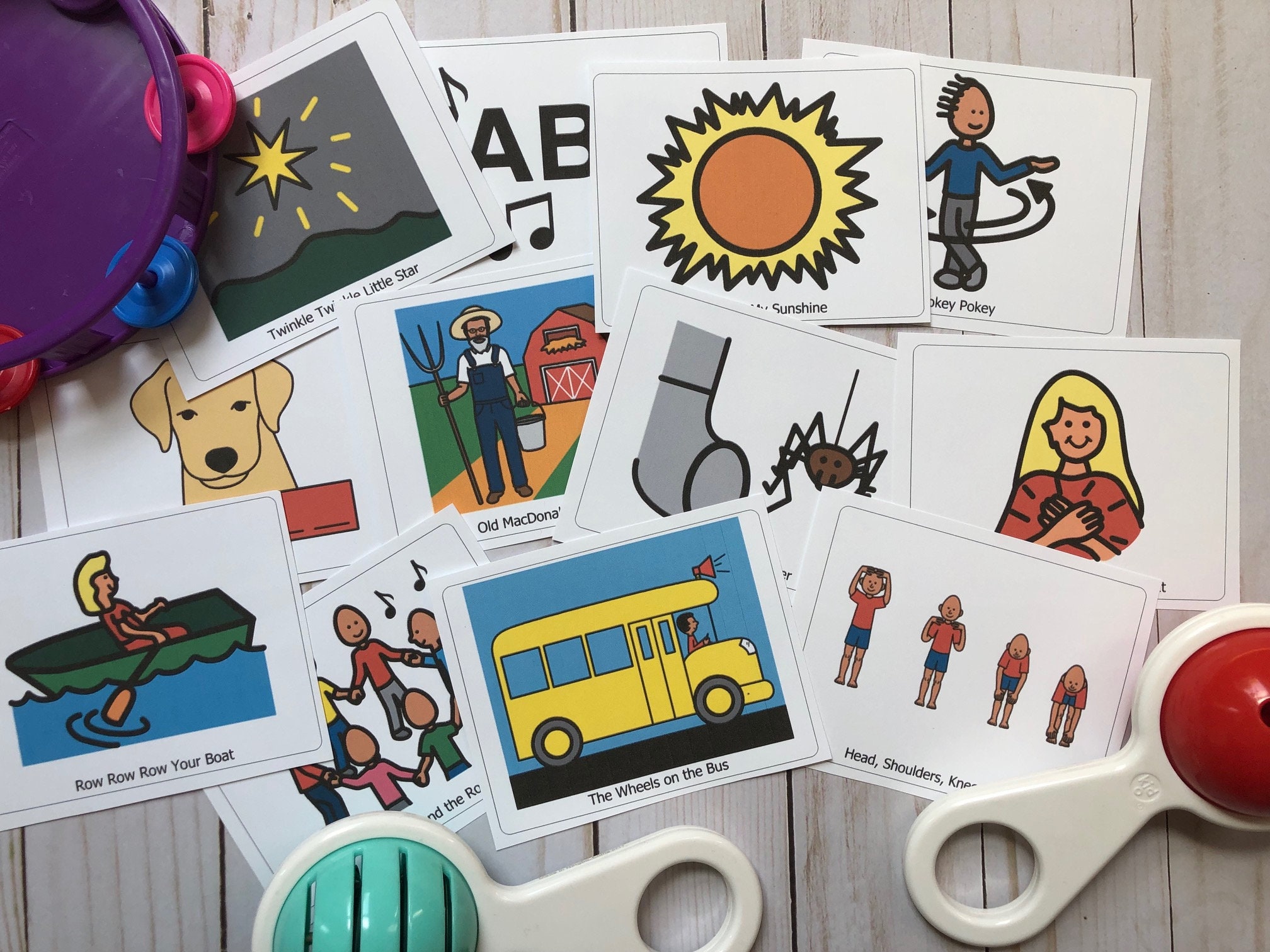 Printable Circle Time Song Choice Cards: Preschool & Toddler Visuals ...