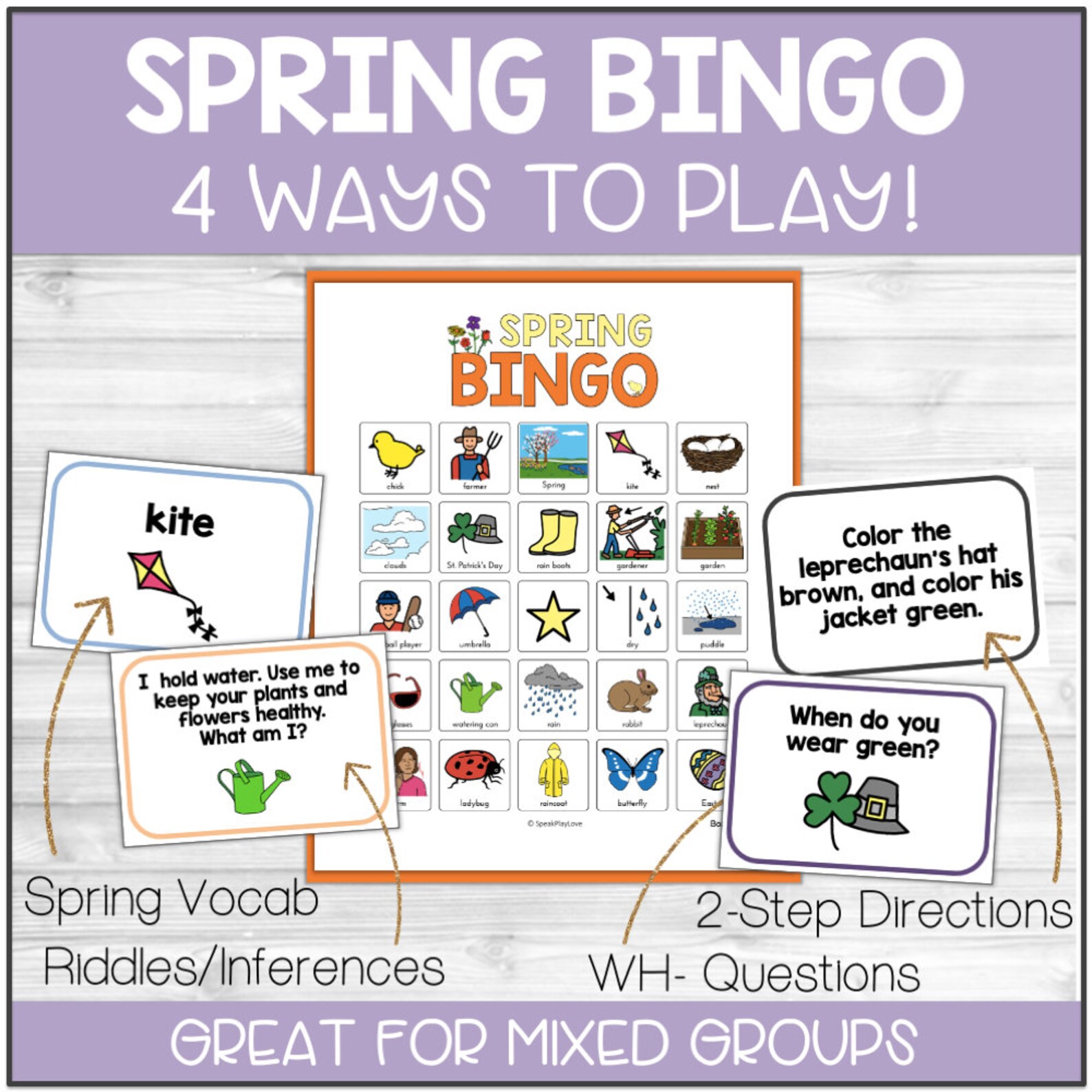 Printable Spring Bingo Activity, 32 Bingo Boards, Language Learning ...