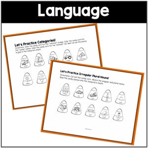 Printable Halloween Speech Therapy Craft, Articulation Worksheets, Cut ...