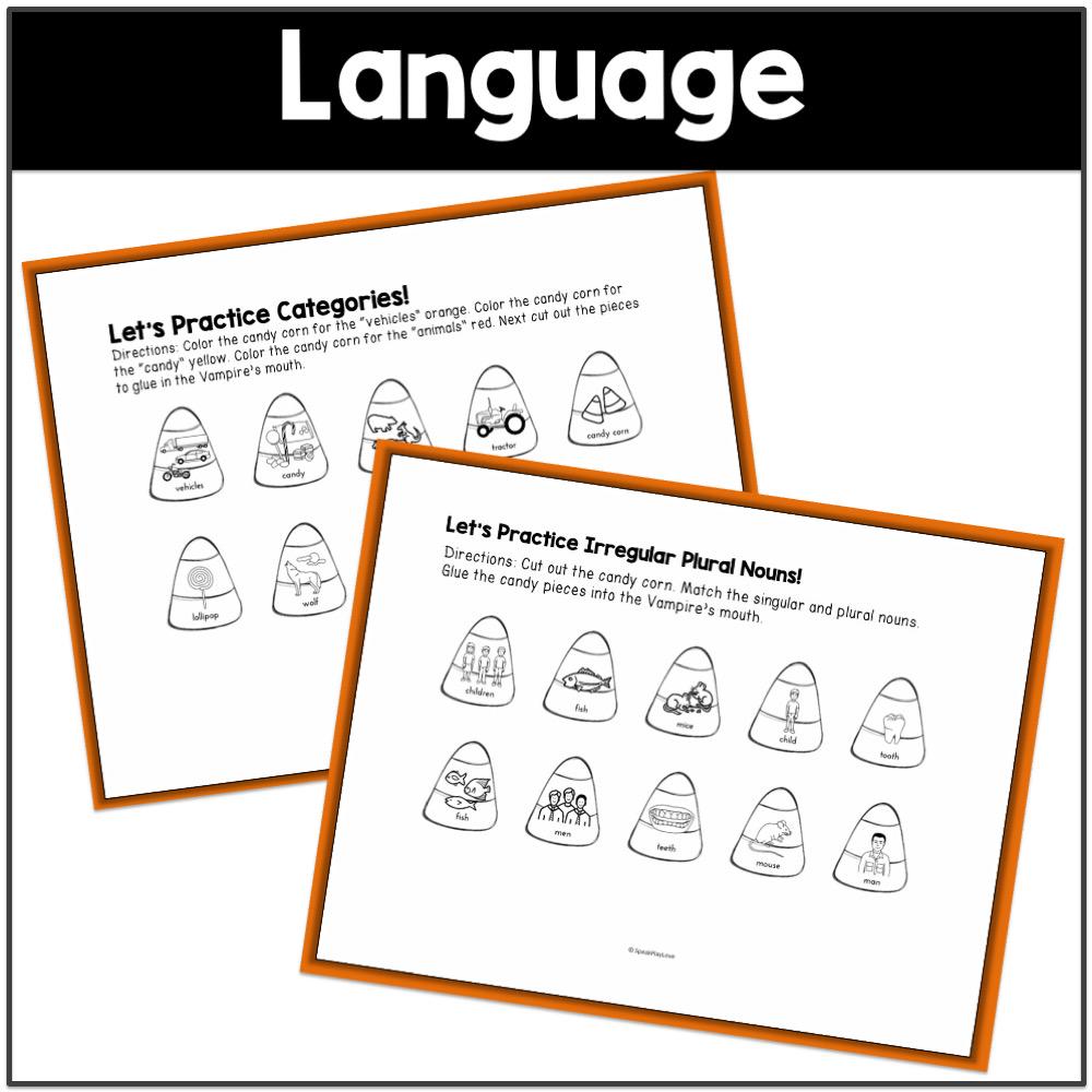 Halloween Speech Therapy Craft, Articulation Worksheets (digital ...