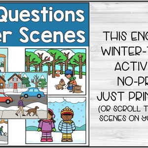 Winter WH Questions Picture Scenes: Speech Therapy Materials (digital ...