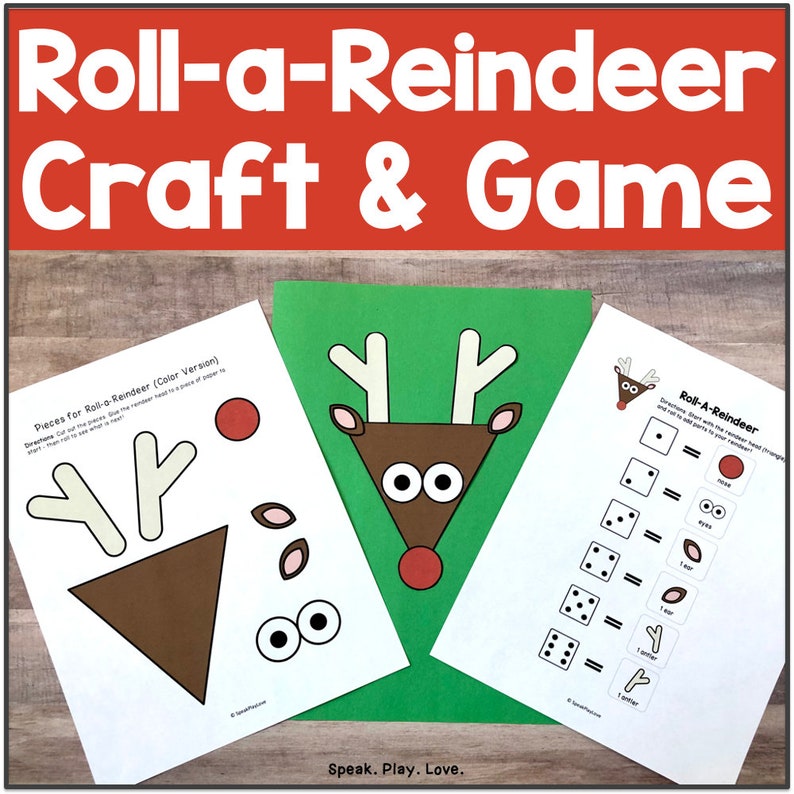 Printable Christmas Craft for Kids Roll-a-reindeer A Winter - Etsy
