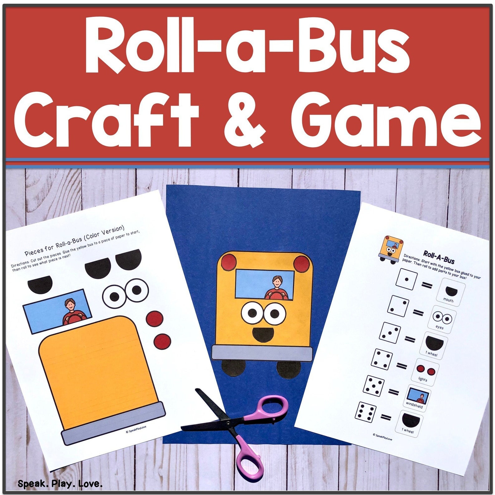 Printable Back to School Craft for Kids, Roll-a-bus - A Back to School ...