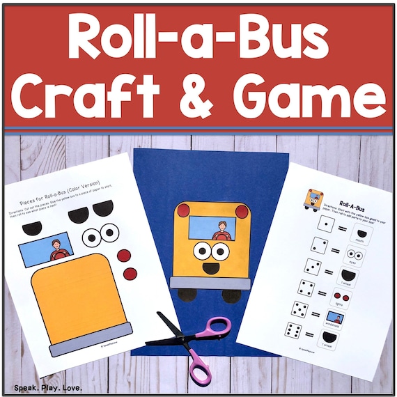 Printable Back to School Craft for Kids Roll-a-bus A Back - Etsy