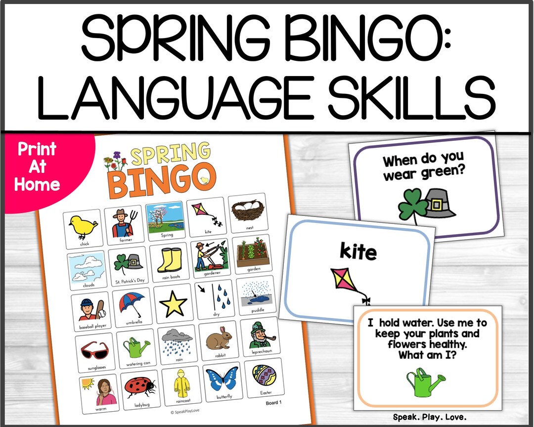 Printable Spring Bingo Activity, 32 Bingo Boards, Language Learning ...