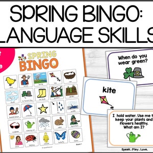 Printable Spring Bingo Activity, 32 Bingo Boards, Language Learning ...