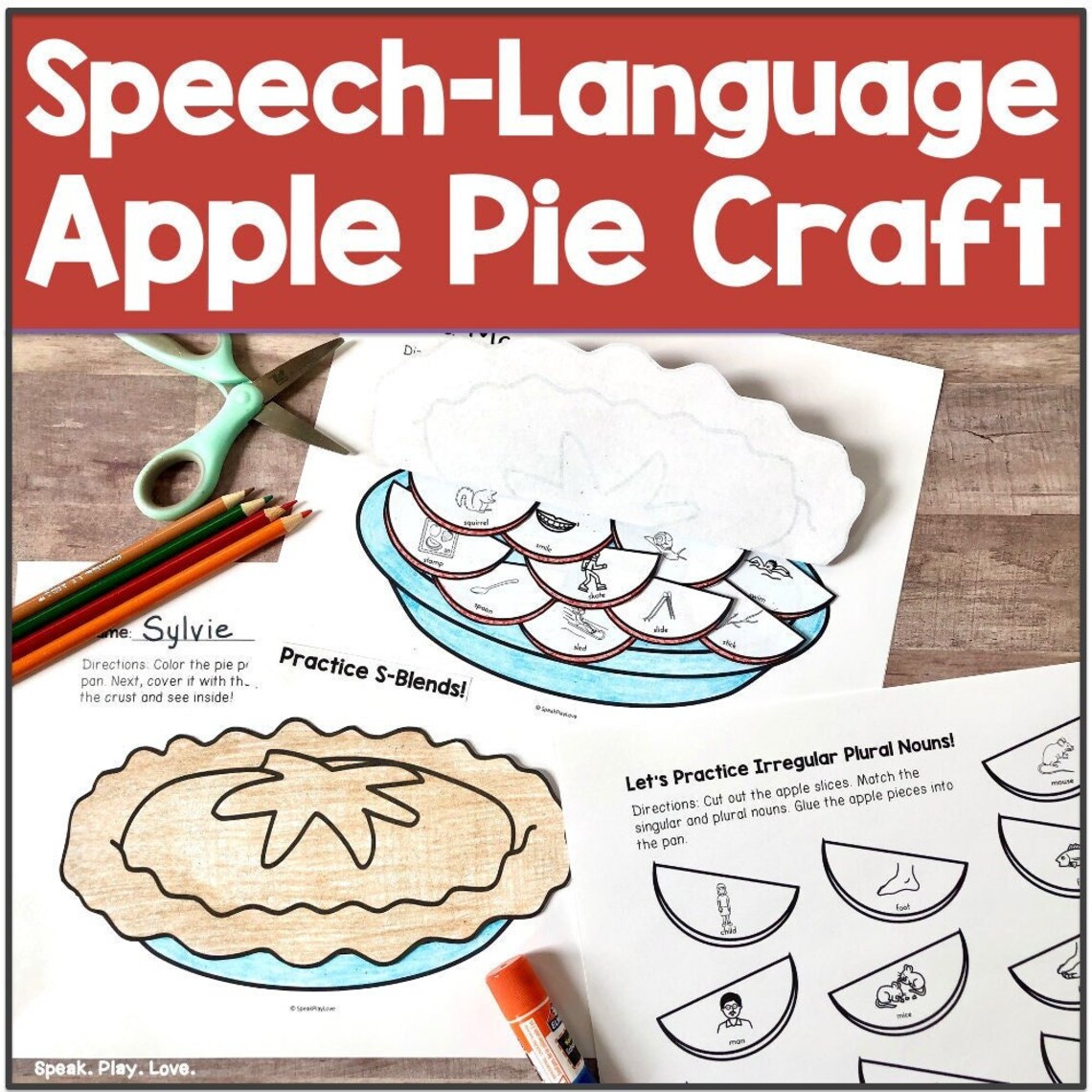 Printable Speech Therapy Craft, Fall, Thanksgiving, Articulation ...