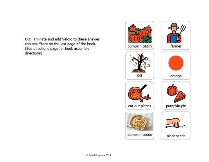 Printable Pumpkin Interactive Book With Wh Questions, Fall Speech ...