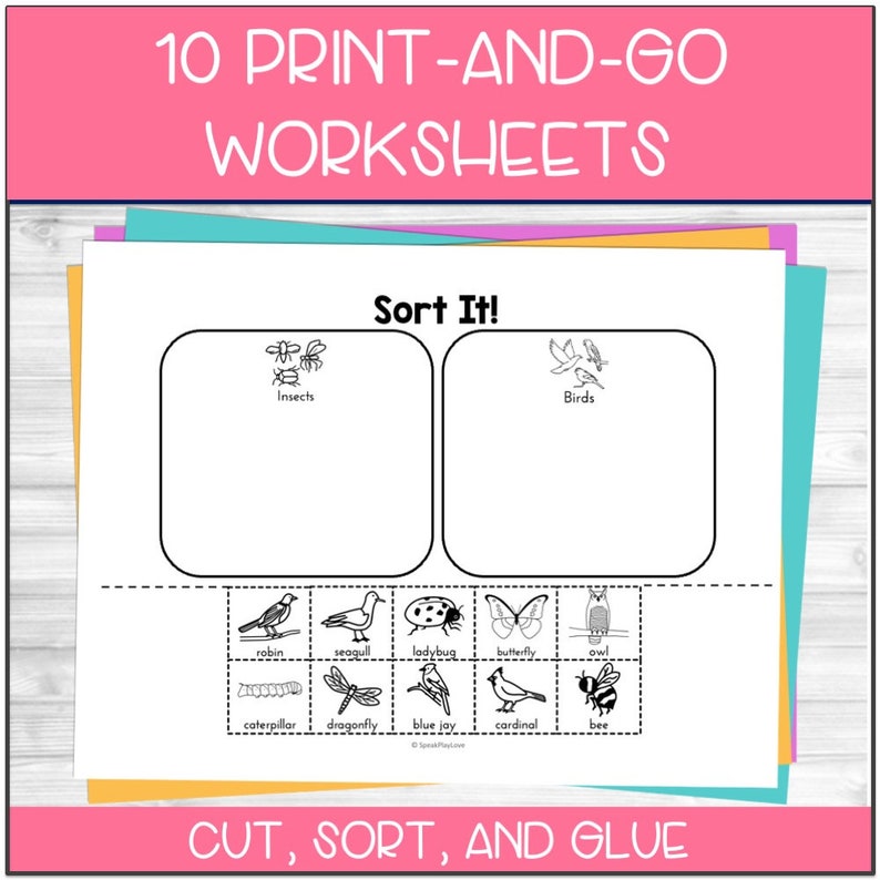 Printable Spring Category Sorting Activity, Speech Therapy, Special ...