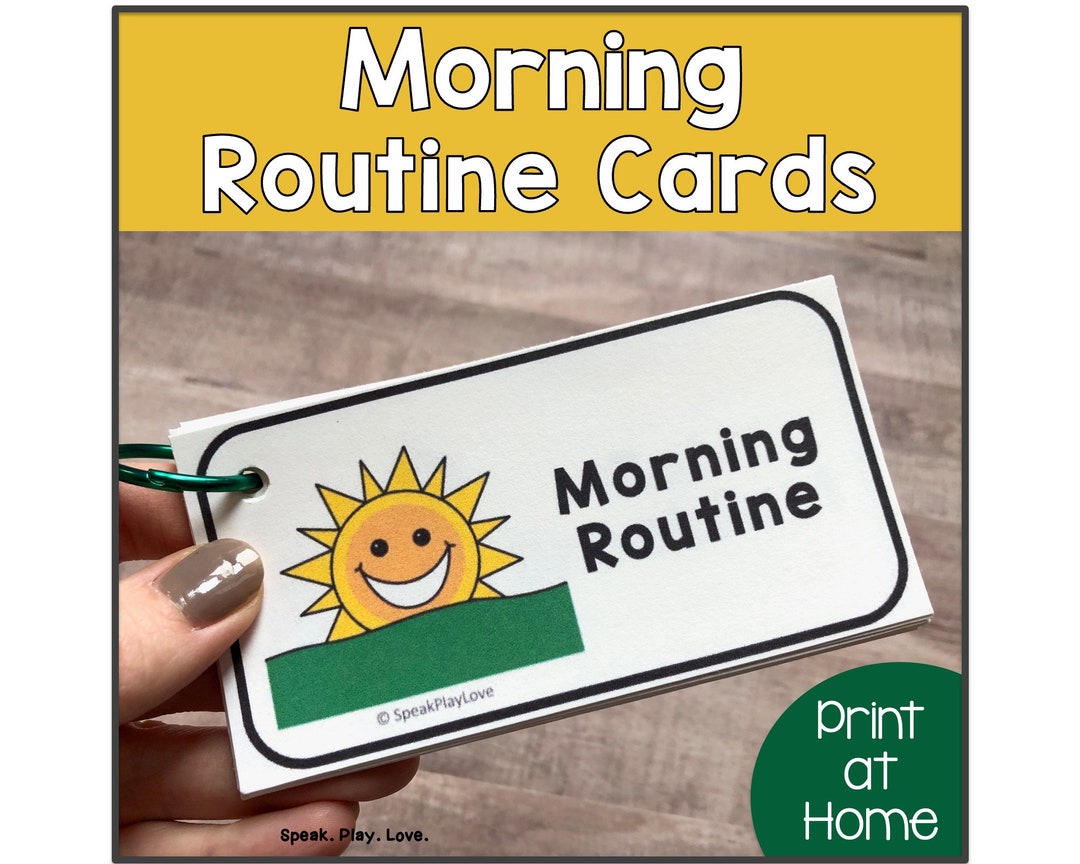 Printable Morning Routine Cards for Kids, Toddler Morning Routine Flip ...