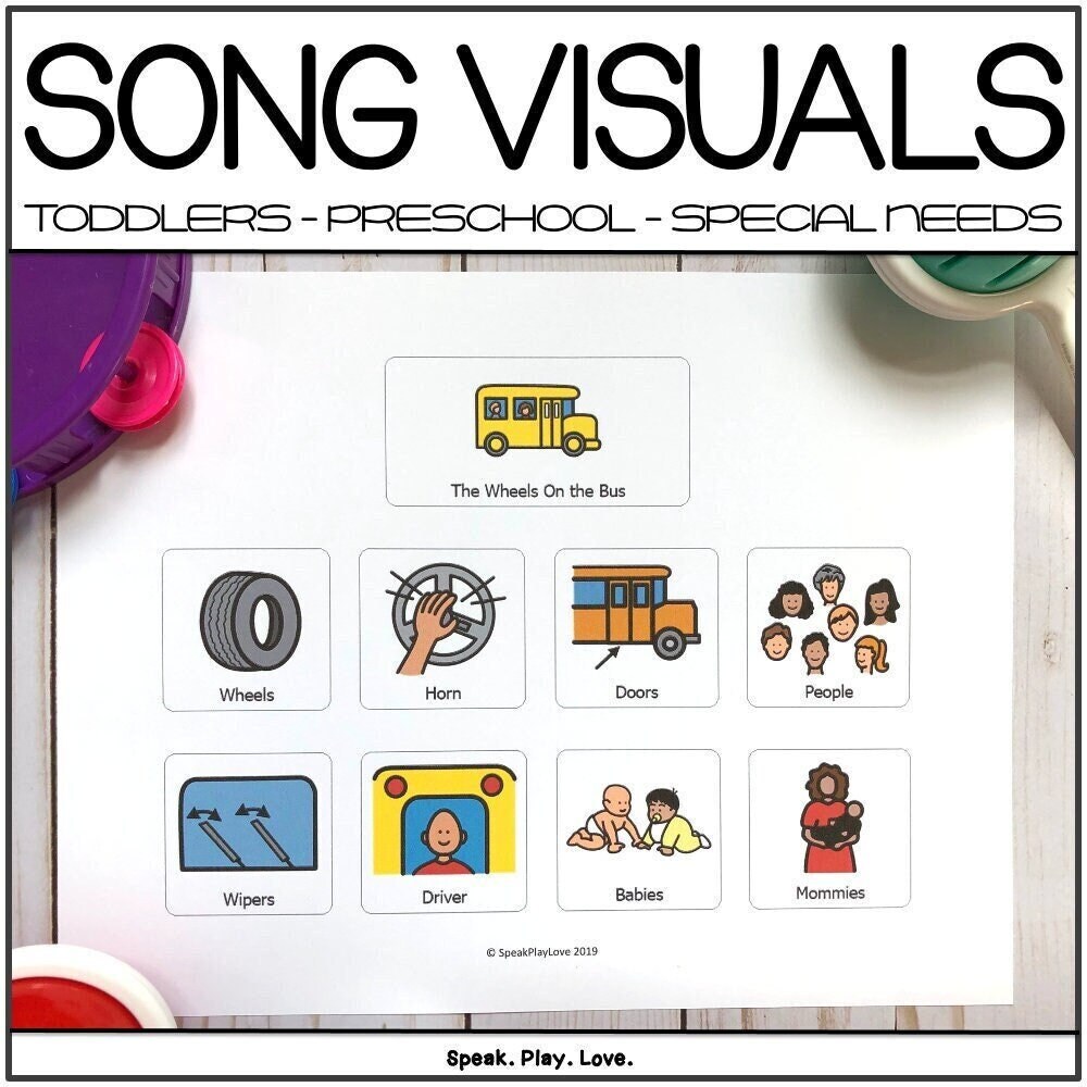 Printable Circle Time Song Visuals Interactive Communication - Etsy