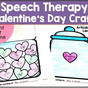 Printable Valentine's Day Speech Therapy Craft, Articulation Worksheets ...