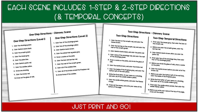 Printable Christmas Following Directions Coloring Pages, Digital ...