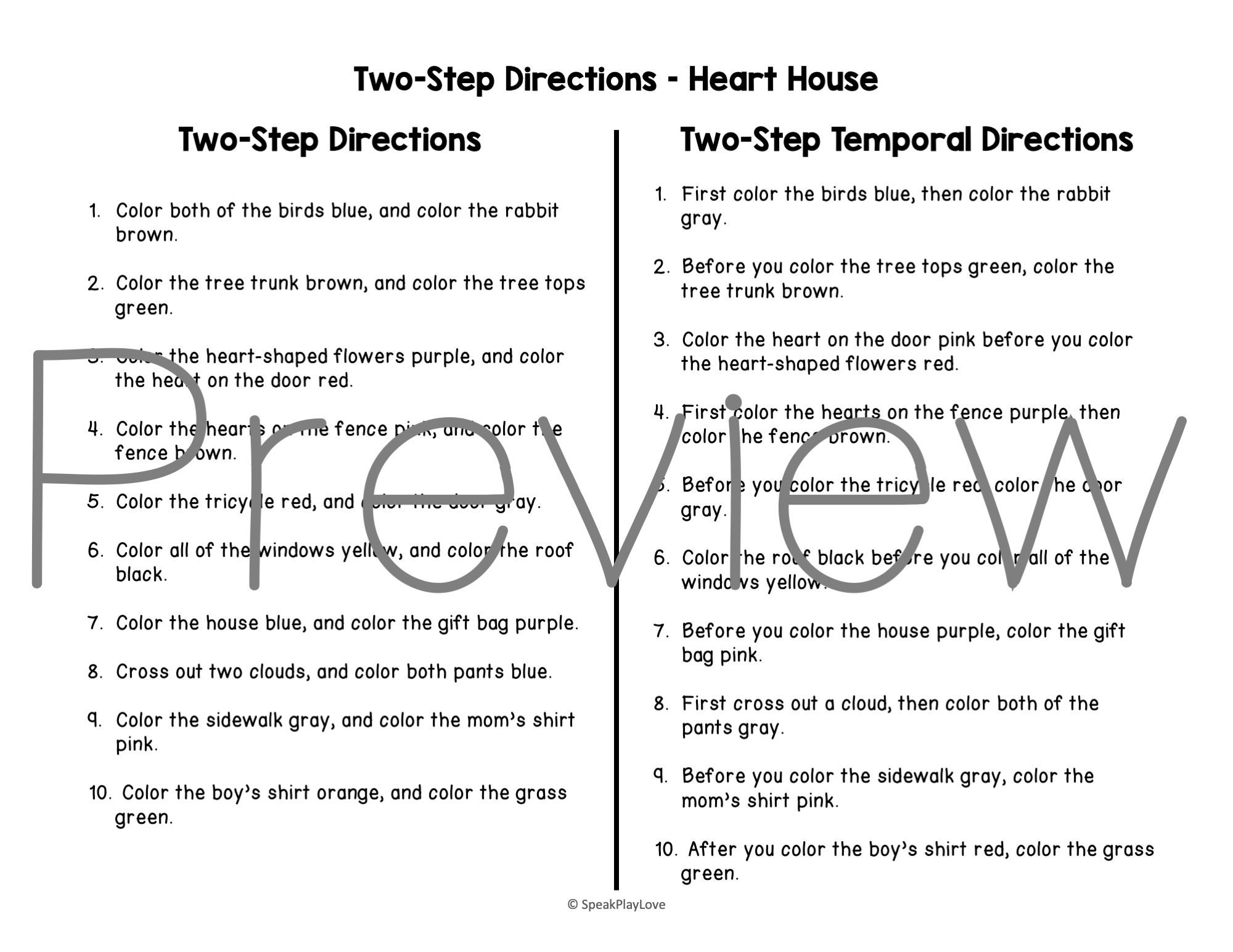 Printable Valentine's Day Following Directions Coloring Pages, Digital ...