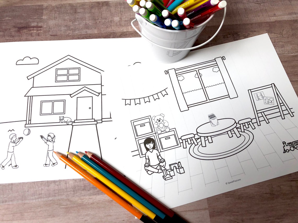 Printable Following Directions Coloring Pages, Speech Therapy Coloring ...