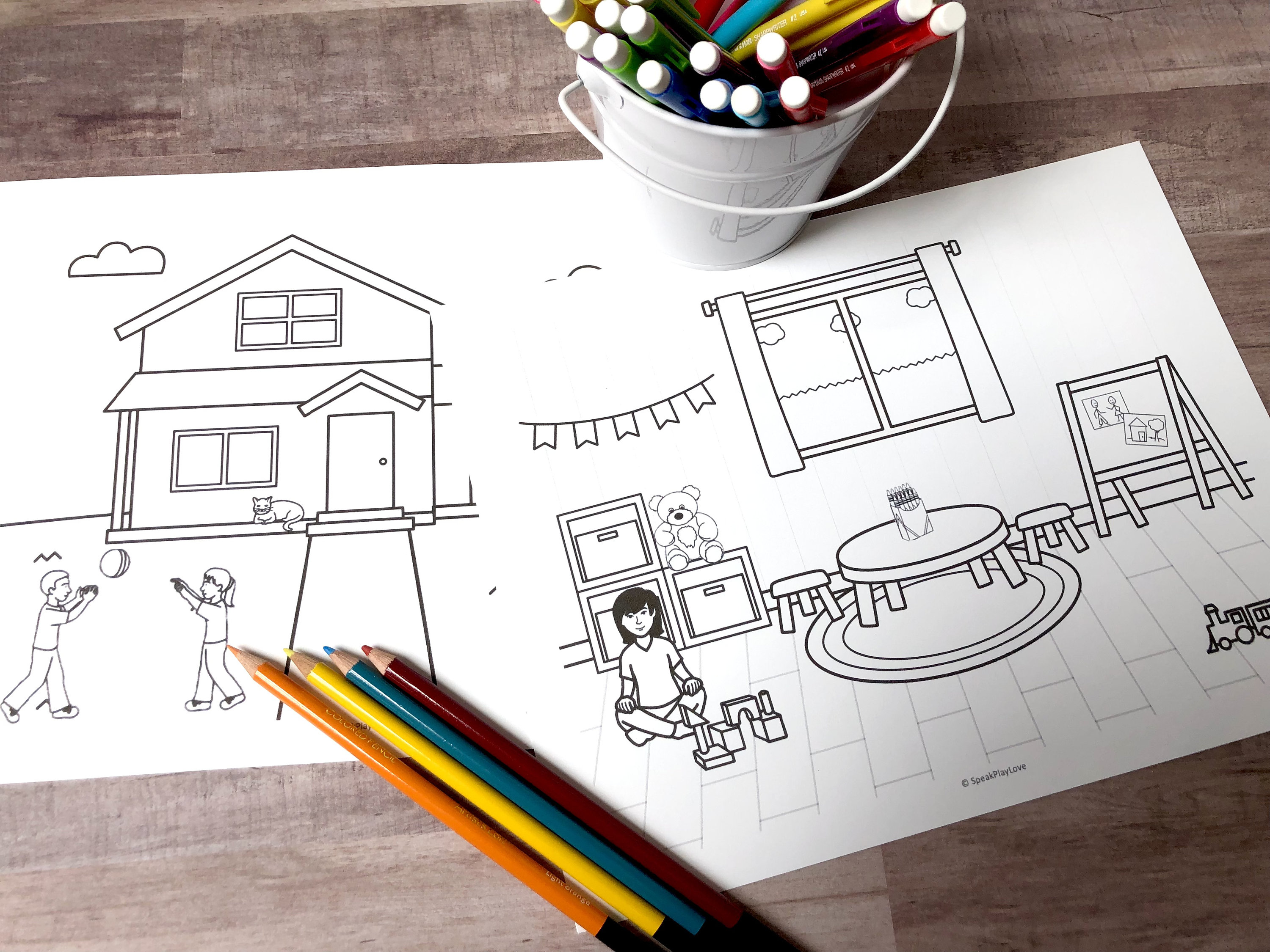 Printable Following Directions Coloring Pages, Speech Therapy Coloring ...