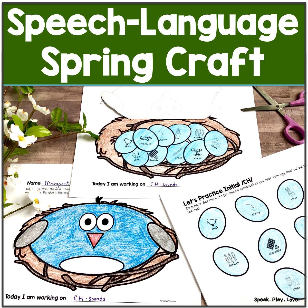 Printable Speech Therapy Craft, Articulation Worksheets, Cut and Glue ...