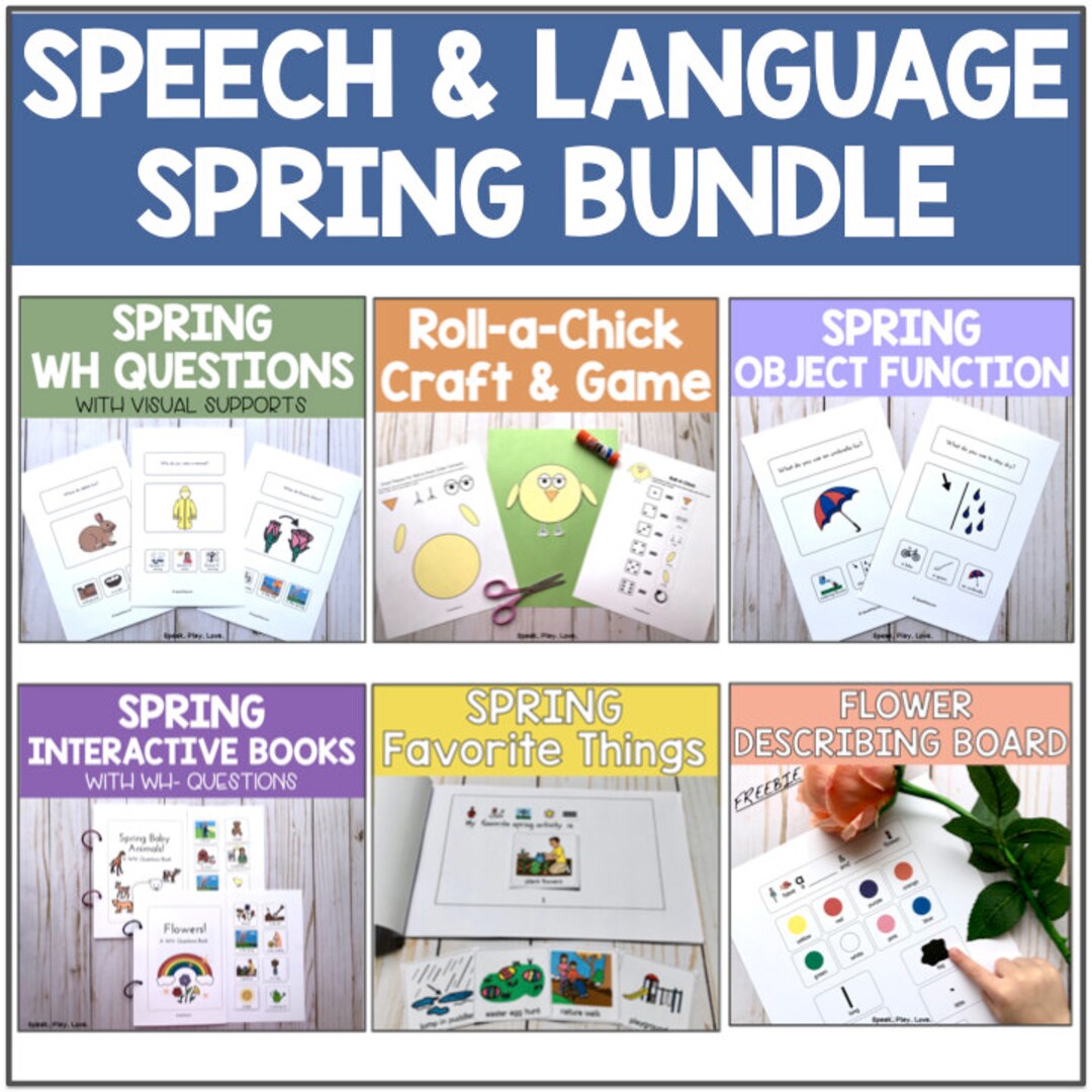 Printable Spring Speech Therapy Activities Bundle, Interactive Books ...
