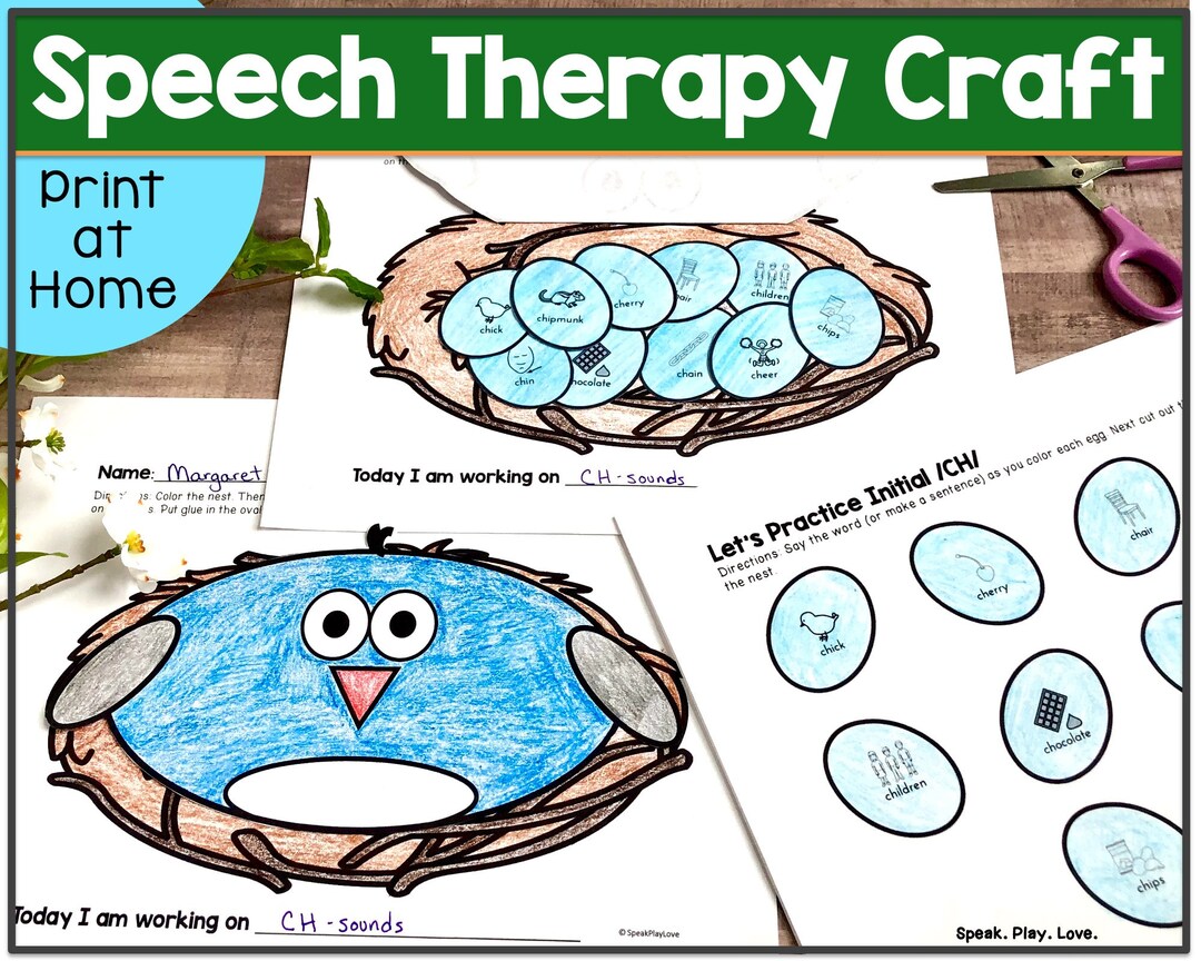 Printable Speech Therapy Craft, Articulation Worksheets, Cut and Glue ...