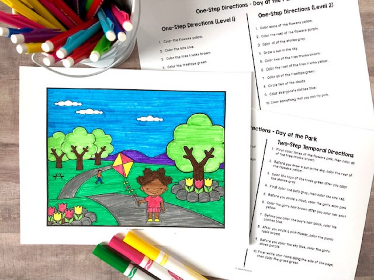 Printable Spring Following Directions Coloring Pages, Speech Therapy ...
