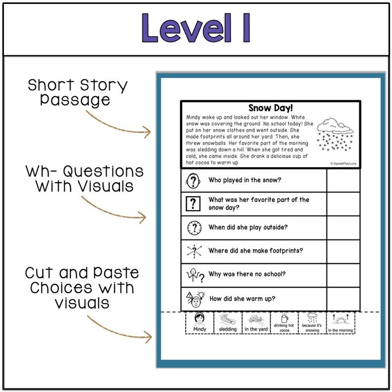 Winter Short Stories With WH Questions Printable; Listening ...
