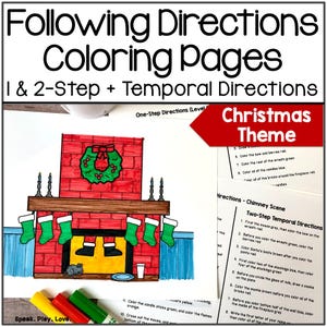 Printable Christmas Following Directions Coloring Pages, Digital ...