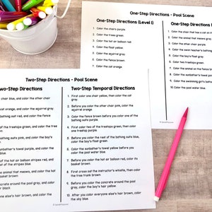 Printable Summer Following Directions Coloring Pages, Digital Download ...