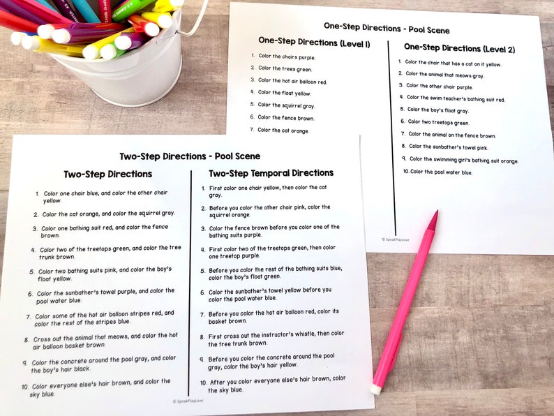 Printable Summer Following Directions Coloring Pages, Digital Download ...