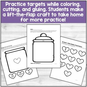 Printable Valentine's Day Speech Therapy Craft, Articulation Worksheets ...