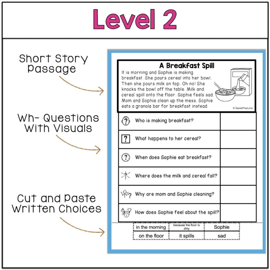 WH Questions Short Stories: Speech Therapy Worksheets (digital Download ...