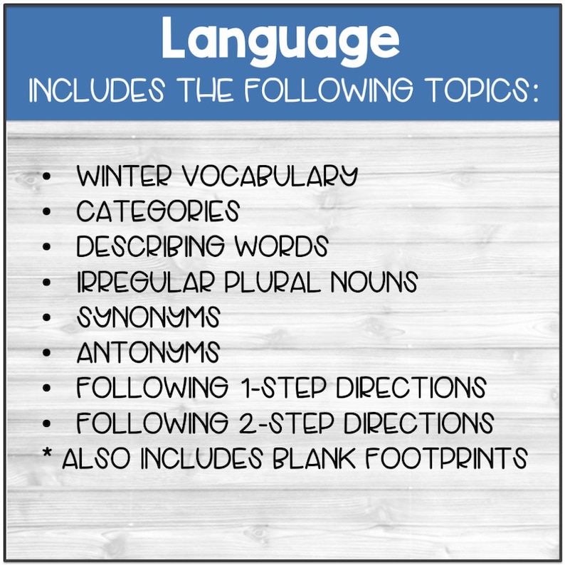 Printable Winter Speech Therapy Materials, Articulation Worksheets, Cut ...